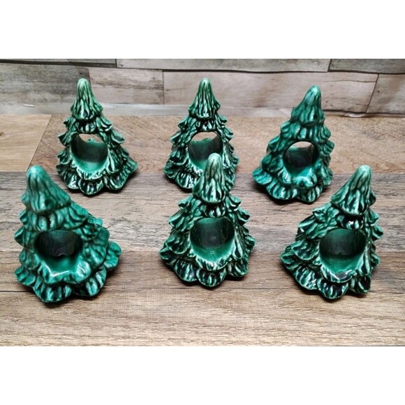 Unbranded | Dining | Vintage Set Of 6 Ceramic Christmas Tree Napkin ...